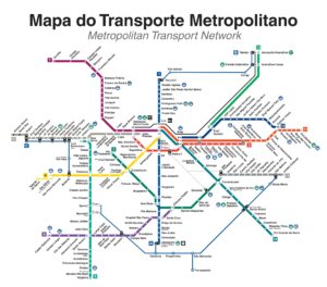 Mapa das estações do Metrô e da CPTM