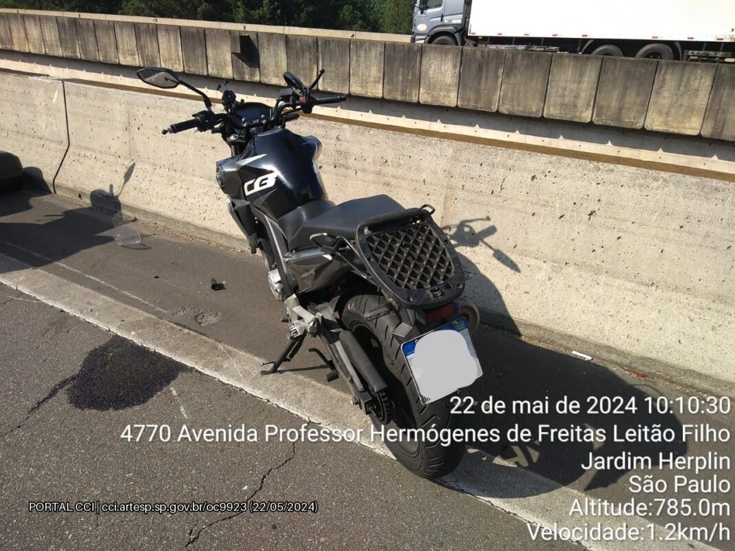 Acidente com moto no Rodoanel causa congestionamento - Mobilidade Sampa