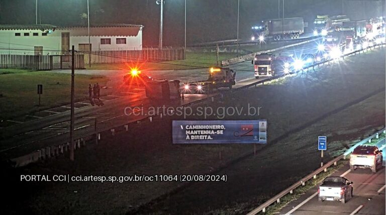 Choque entre veículos e tombamento de moto impactam tráfego no Rodoanel - Mobilidade Sampa