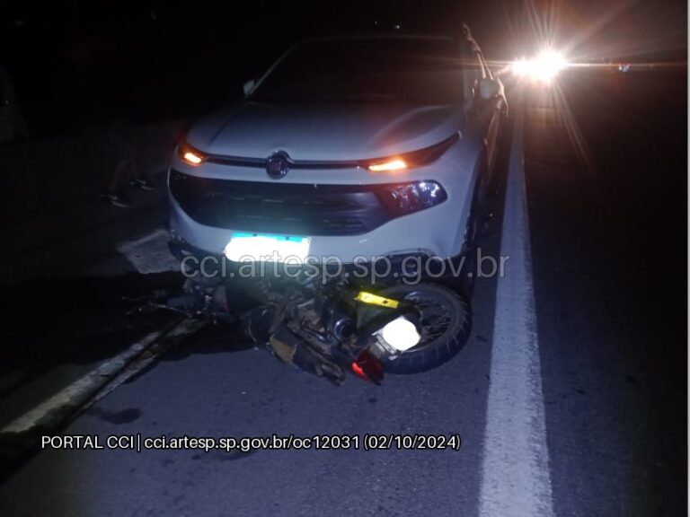 Colisão traseira entre moto e automóvel na rodovia Dom Pedro I em Igaratá deixa uma vítima fatal ...